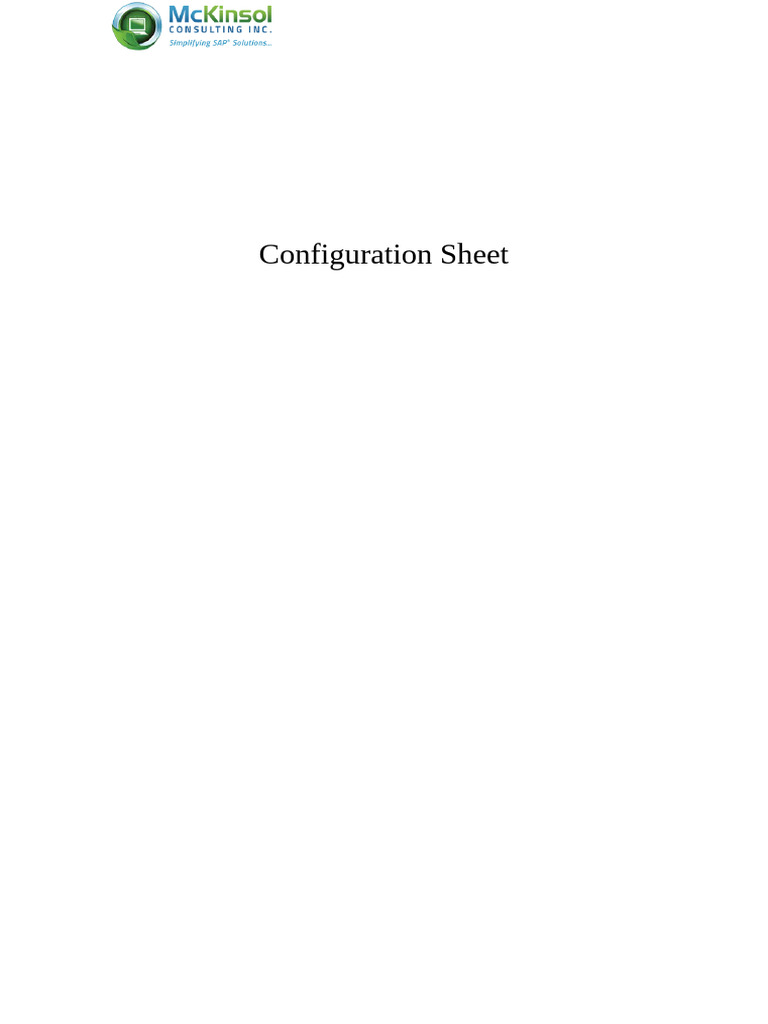 SAP P2P Configuration Sheet Guide | PDF | Business