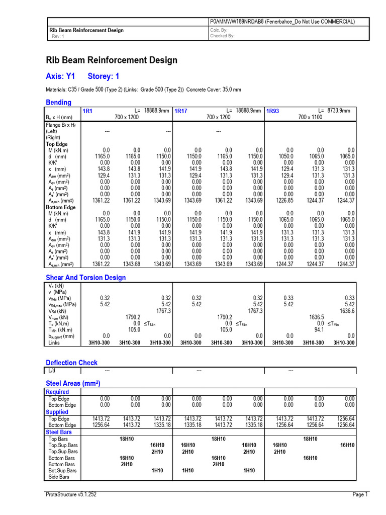 Rib Slab Reinforcement Design | PDF | Beam (Structure) | Applied And Interdisciplinary Physics