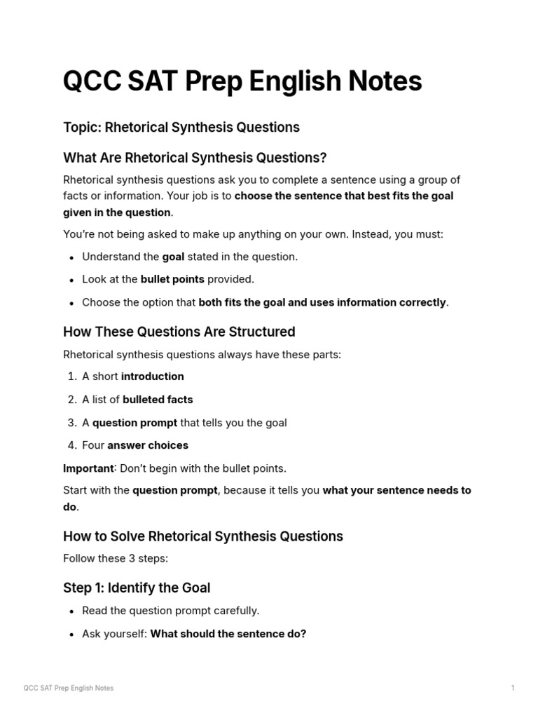Rhetorical Synthesis Notes - QCC - 250709 - 132450 | PDF