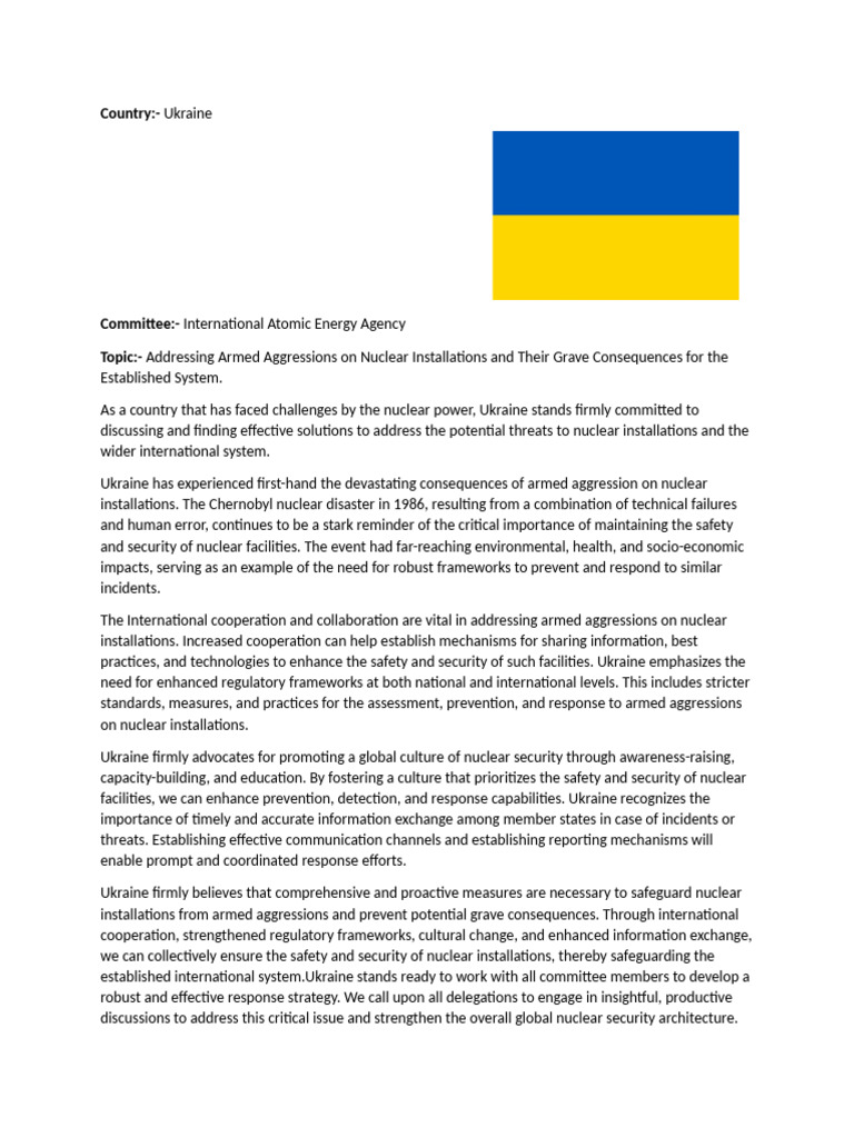 Position Paper 2 (IAEA J Ukraine) | PDF | Nuclear Safety And Security ...