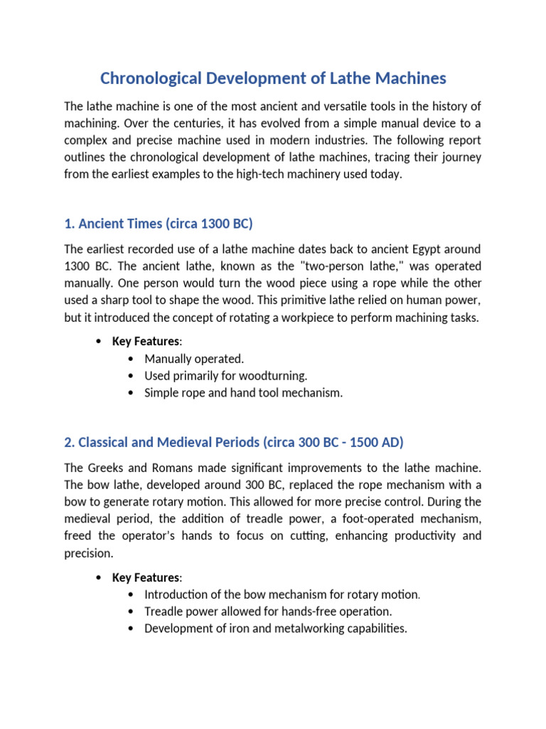 Evolution of Lathe Machines Through History | PDF | Machines ...