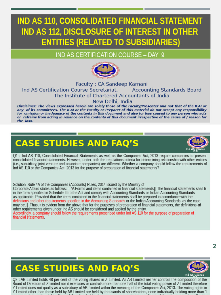 Ind AS 110 & 112: Key Insights and FAQs | PDF | Franchising | Limited ...