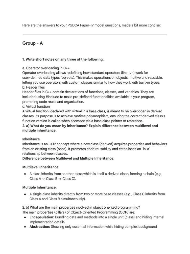 Paper 4 Soln (Short Version) | PDF | Inheritance (Object Oriented Programming) | Php