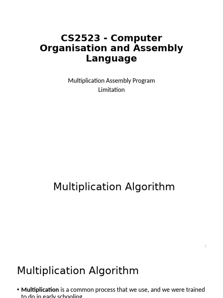 8 Bit Manipulations 2 Multiplication Assembly Program Limitation ...