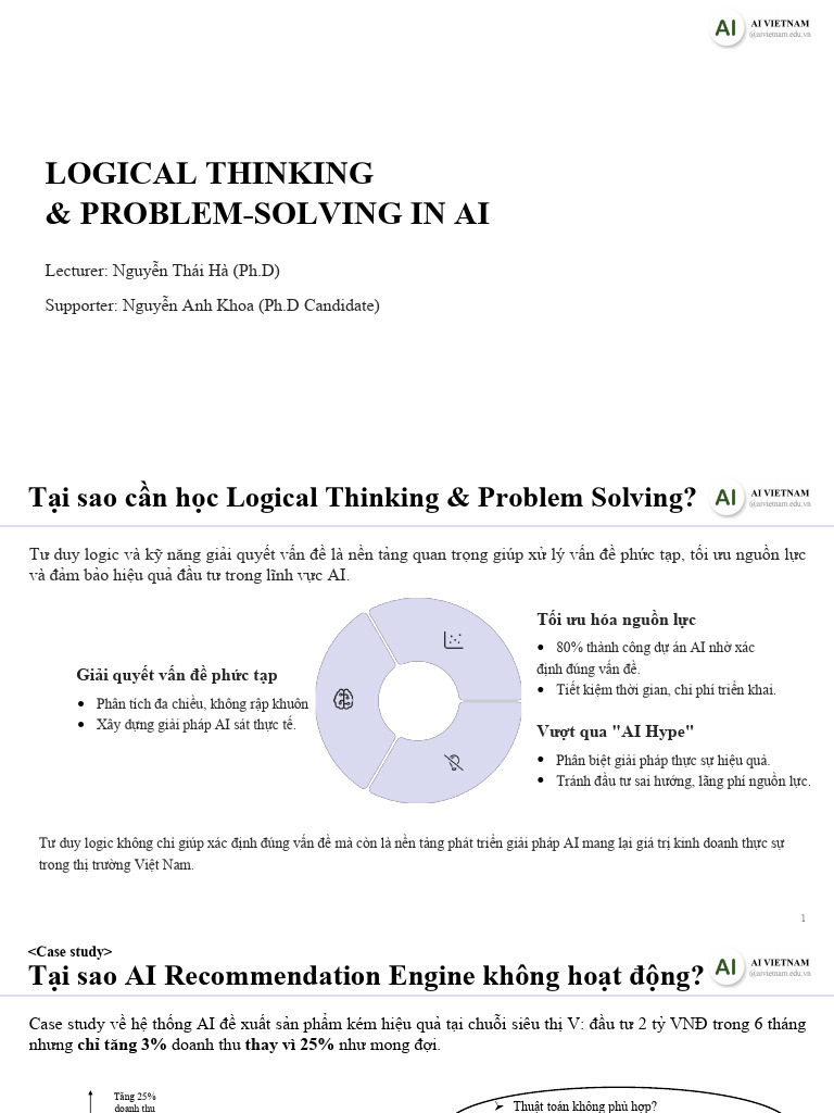 Logical Thinking and Problem Solving in AI | PDF