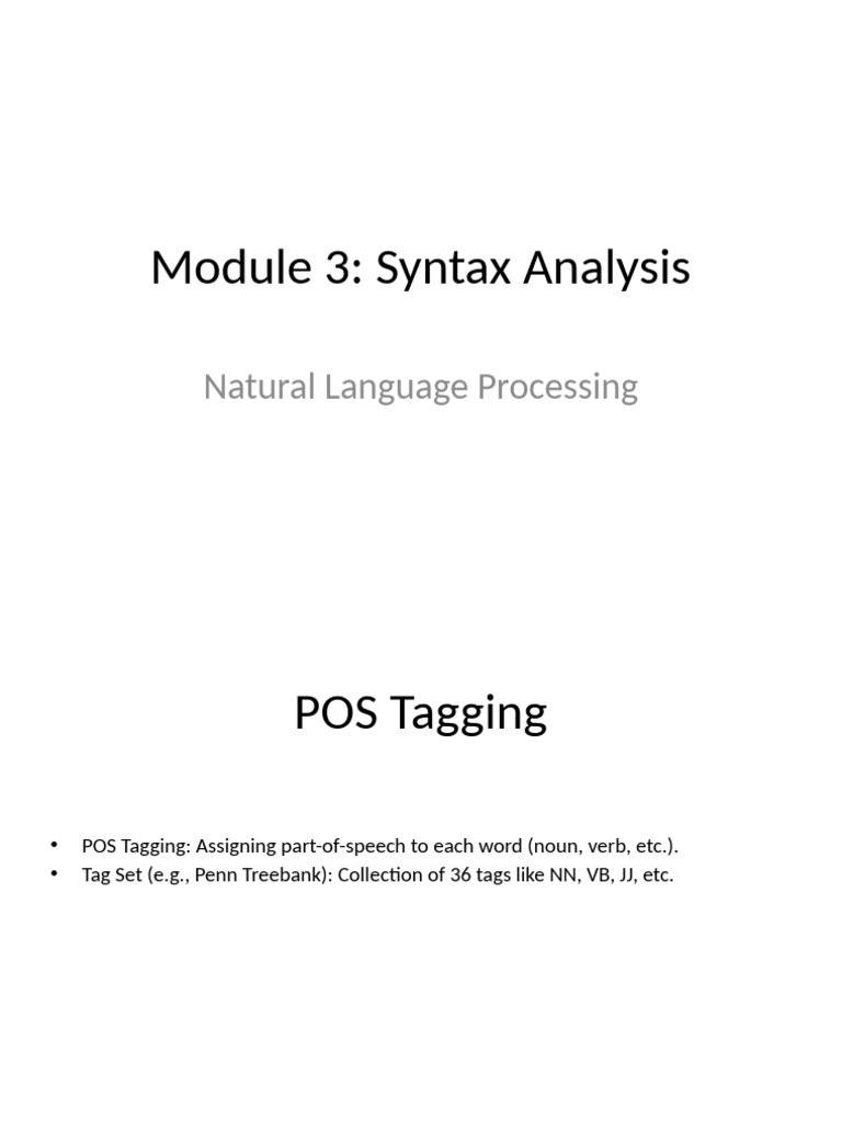 NLP Module 3 Syntax Analysis | PDF