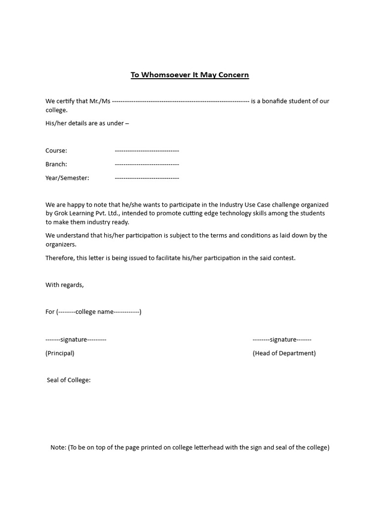 College Letter | PDF