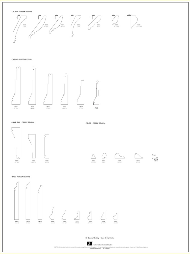KB Classical Moulding - Greek Revival Profiles | PDF | Architectural ...