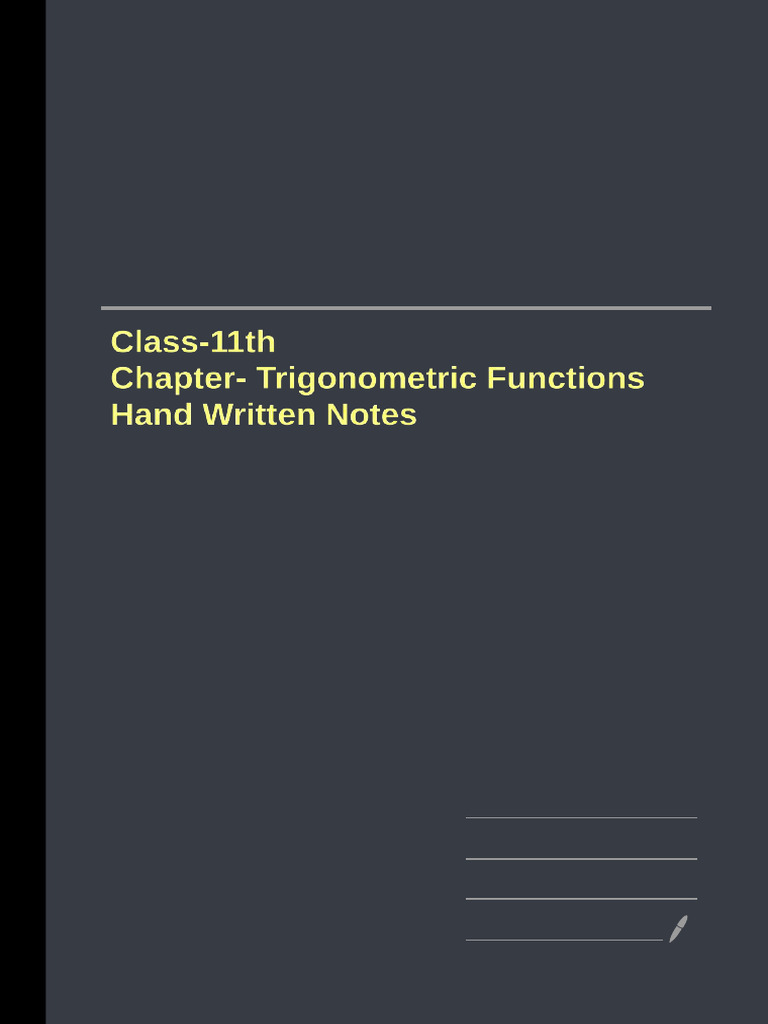 Trigonometric Functions Handwritten Notes | PDF