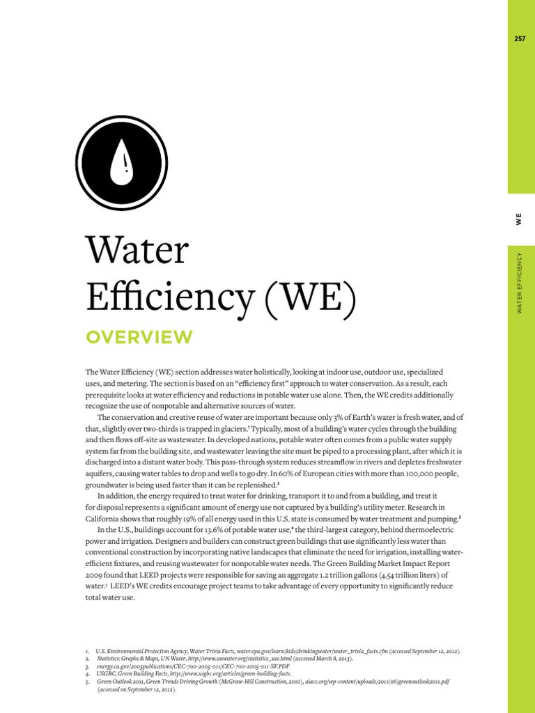 LEED AP BD C Introduction Water Efficiency | PDF | Water | Green Building