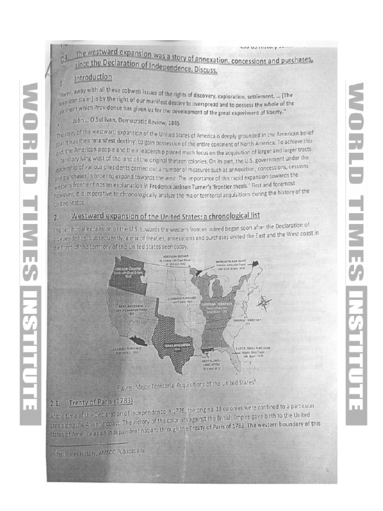 Westward Expansion, Sir Yasir Farhad | PDF