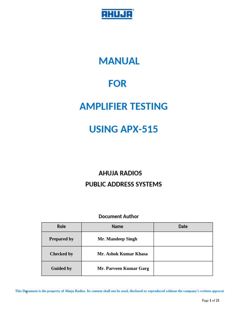 Amplifier Testing Using Apx-515 | PDF | Amplifier | Amplitude
