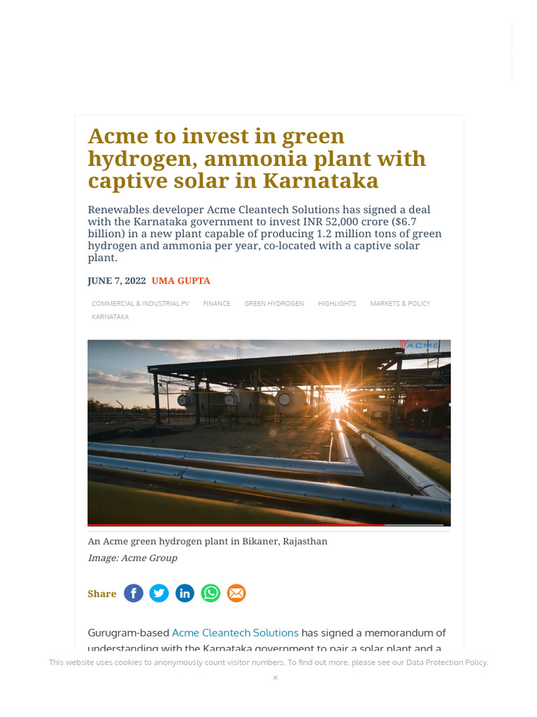 003 ACME Karnataka | PDF | Clean Technology | Renewable Energy