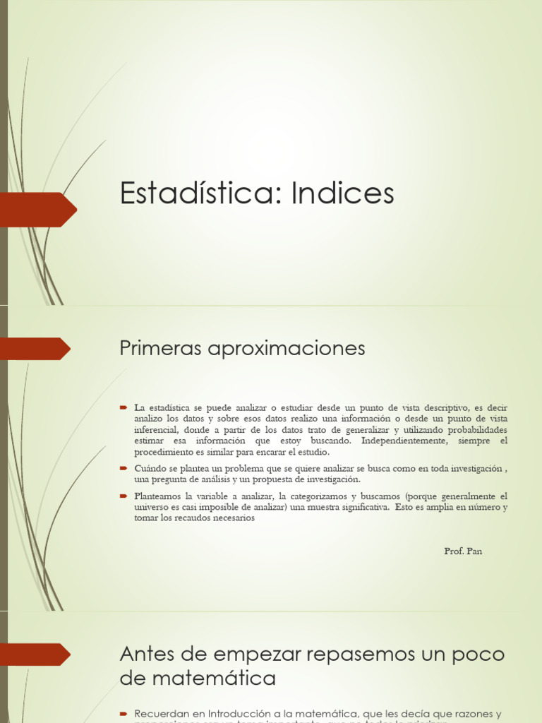 Indices Introducción | PDF | Estadísticas | Matemáticas