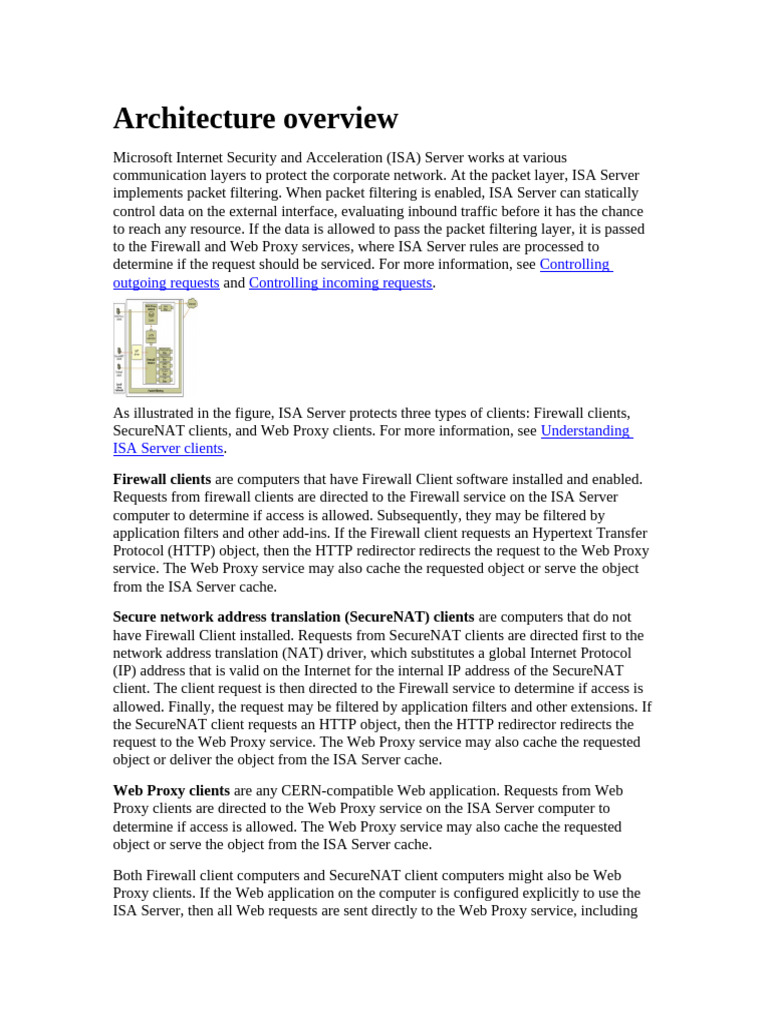 ISA Architecture Overview | PDF | Proxy Server | Firewall (Computing)