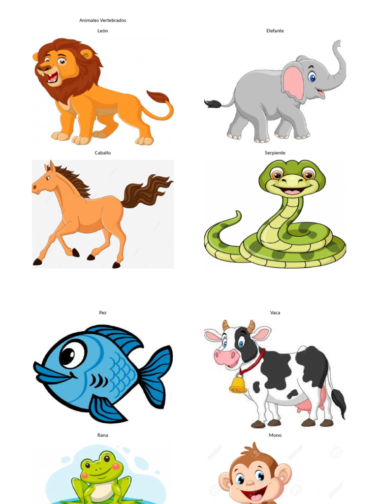 Animales Vertebrados e Invertebrados | PDF