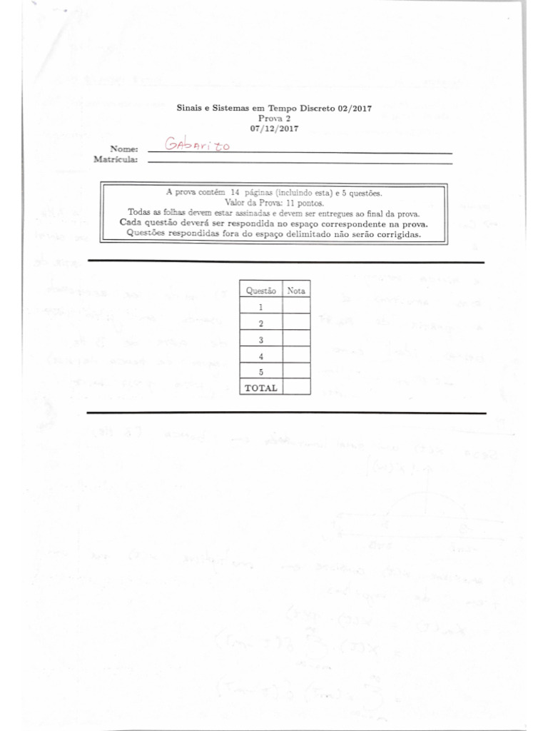 SSTD p2 2017 02 Gabarito | PDF