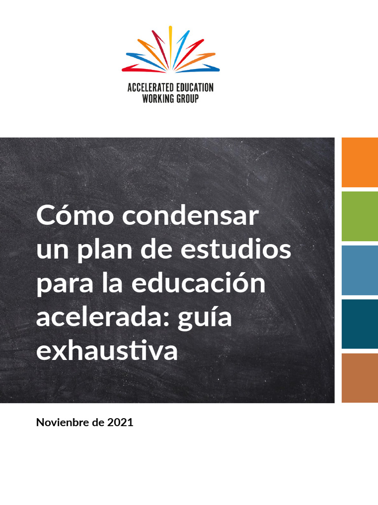 Como Condensar Un Plan de Estudios para La Educacion Acelerada. Guia ...