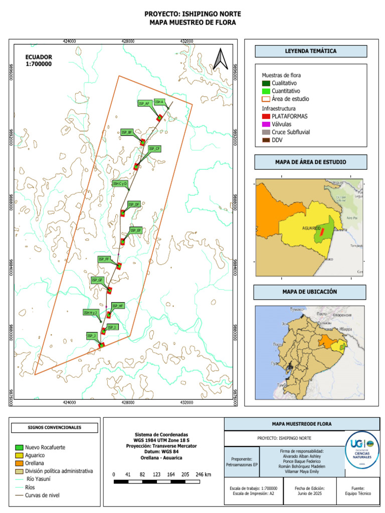 Mapa de Muestreo de Flora en Ishipingo Norte | PDF | Geografía | Datos ...