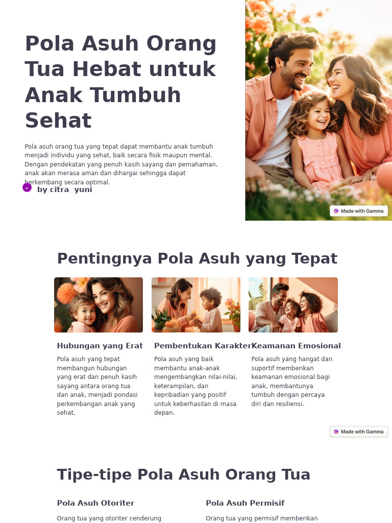 Pola Asuh Orang Tua Hebat Untuk Anak Tumbuh Sehat | PDF