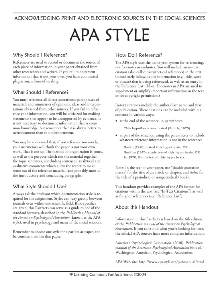 APA Style | Citation | Apa Style