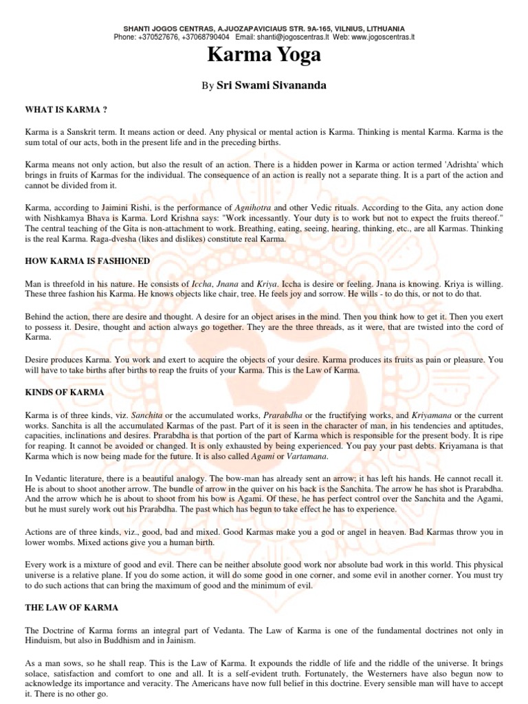 Karma Yoga | PDF | Spirituality | Āstika