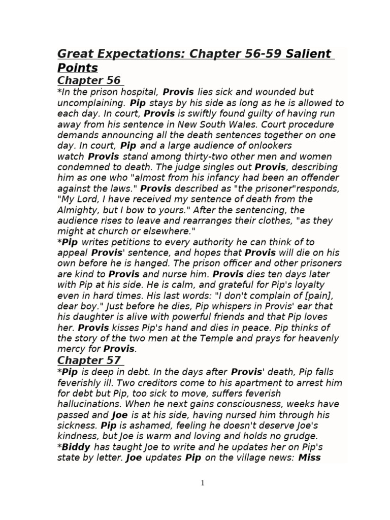Great Expectations: Chapters 56-59 Summary | PDF