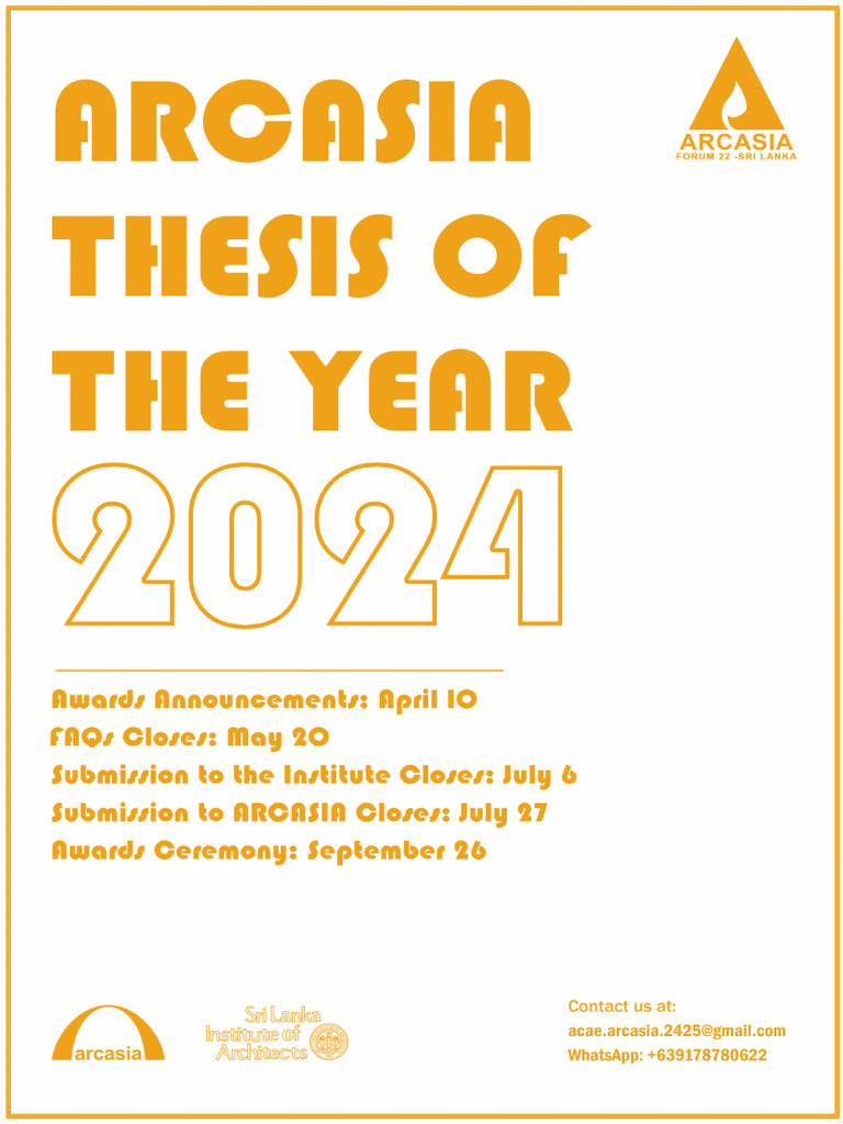 Poster ARCASIA Thesis of The Year Awards 2024 | PDF