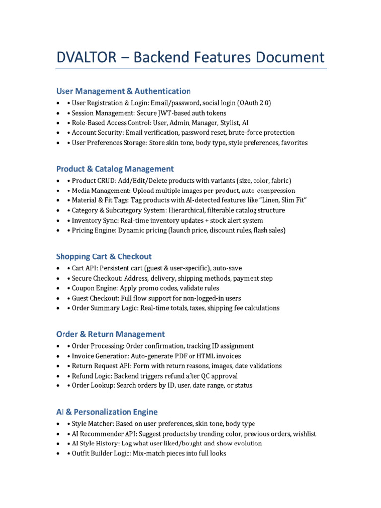 All About Dvaltor's Backend | PDF
