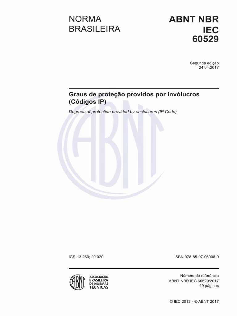 ABNT IEC 60529 2017 - Grau de Proteção | PDF