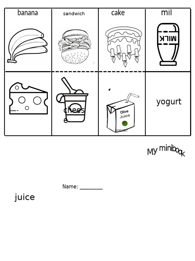 Breakfast Foods Coloring Pages | PDF