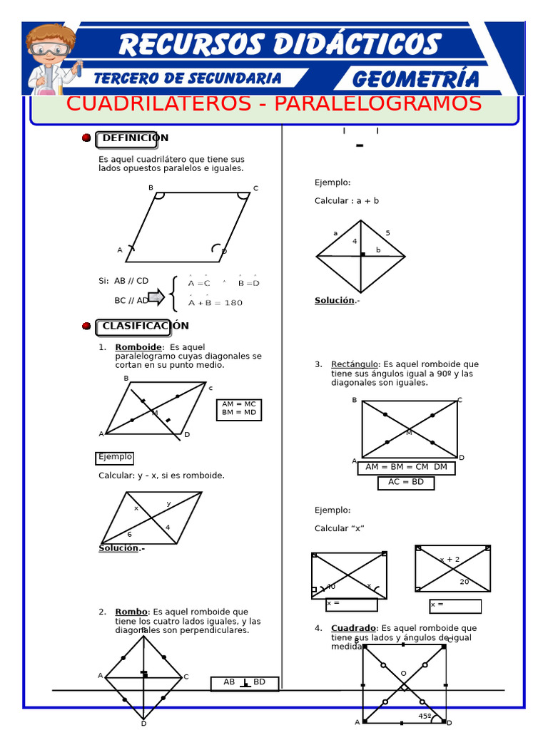 Clasificación de Paralelogramos | PDF | Euclides | Geometría euclidiana