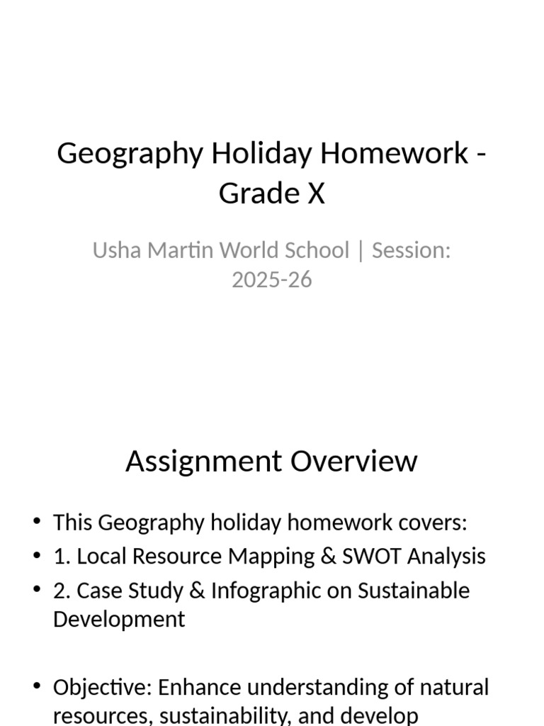 Geography Holiday Homework Guide | PDF