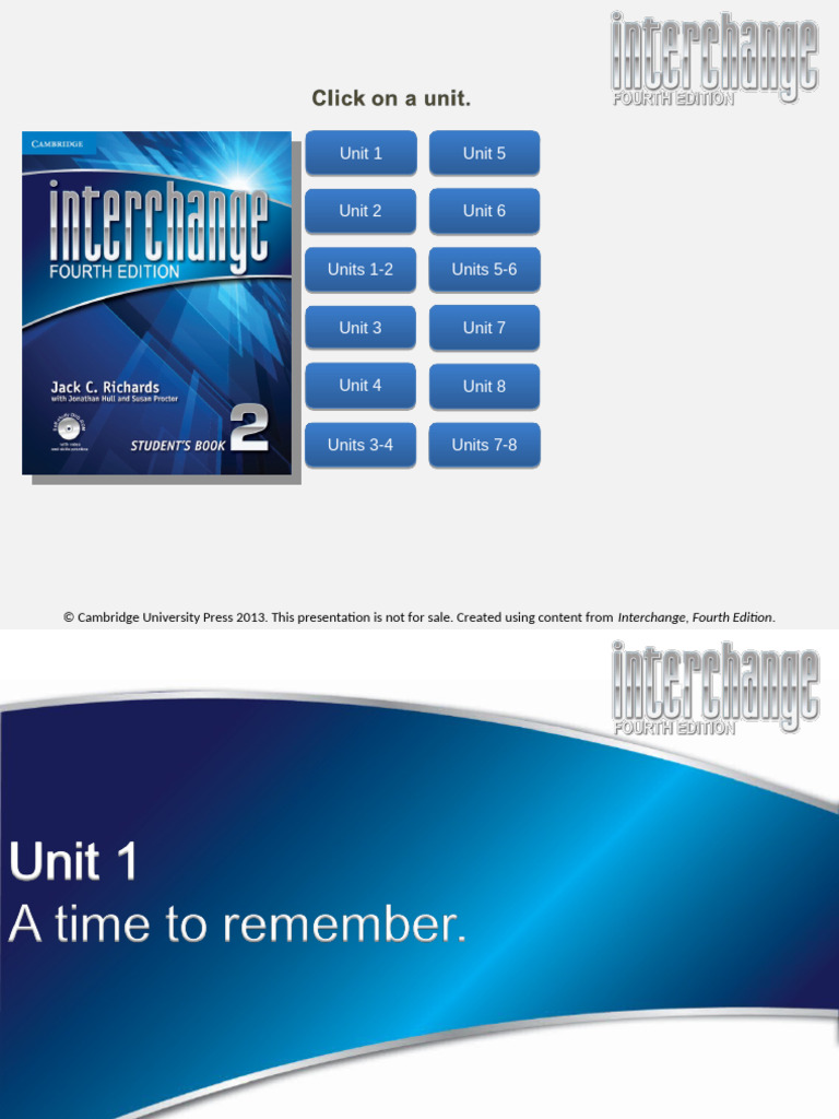 Interchange Fourth Edition Units Overview | PDF