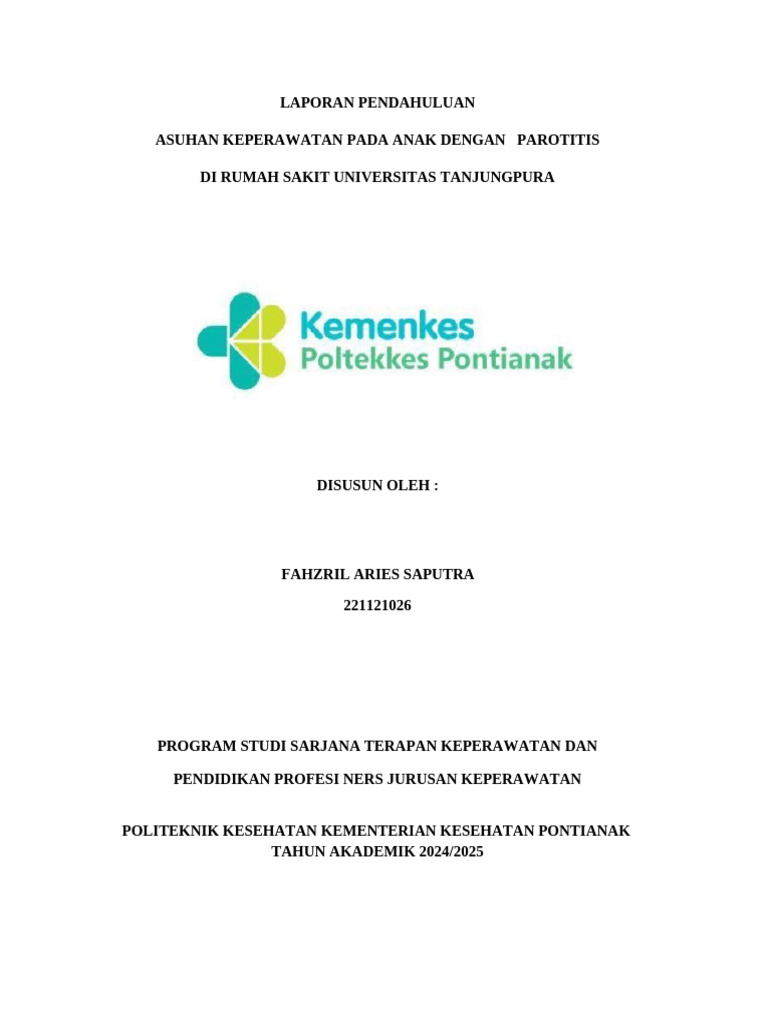 Asuhan Keperawatan Anak Parotitis | PDF