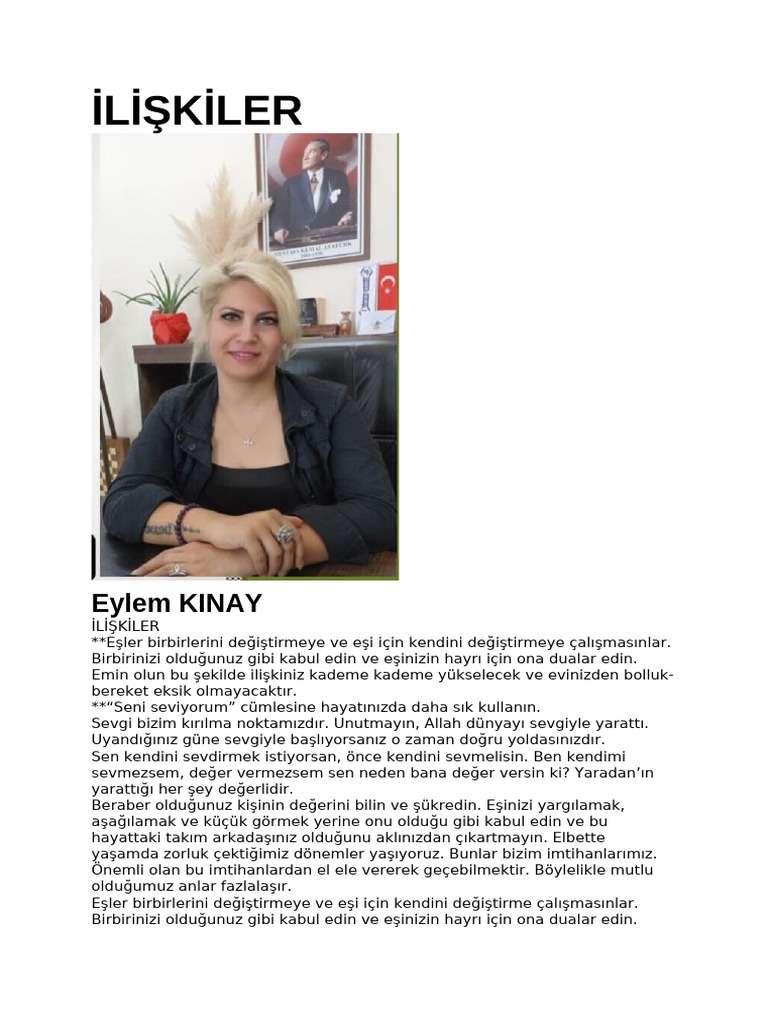 Eylem Kinay 3 İli̇şki̇ler-1 | PDF