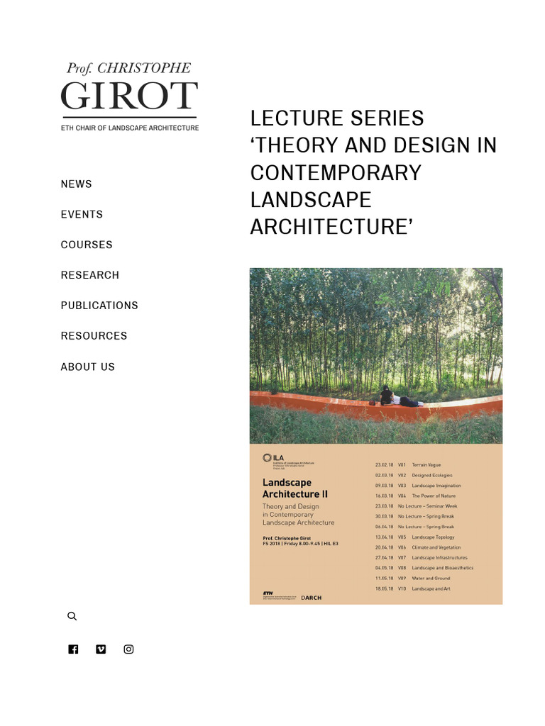 Lecture Series Theory and Design in Contemporary Landscape Architecture ...