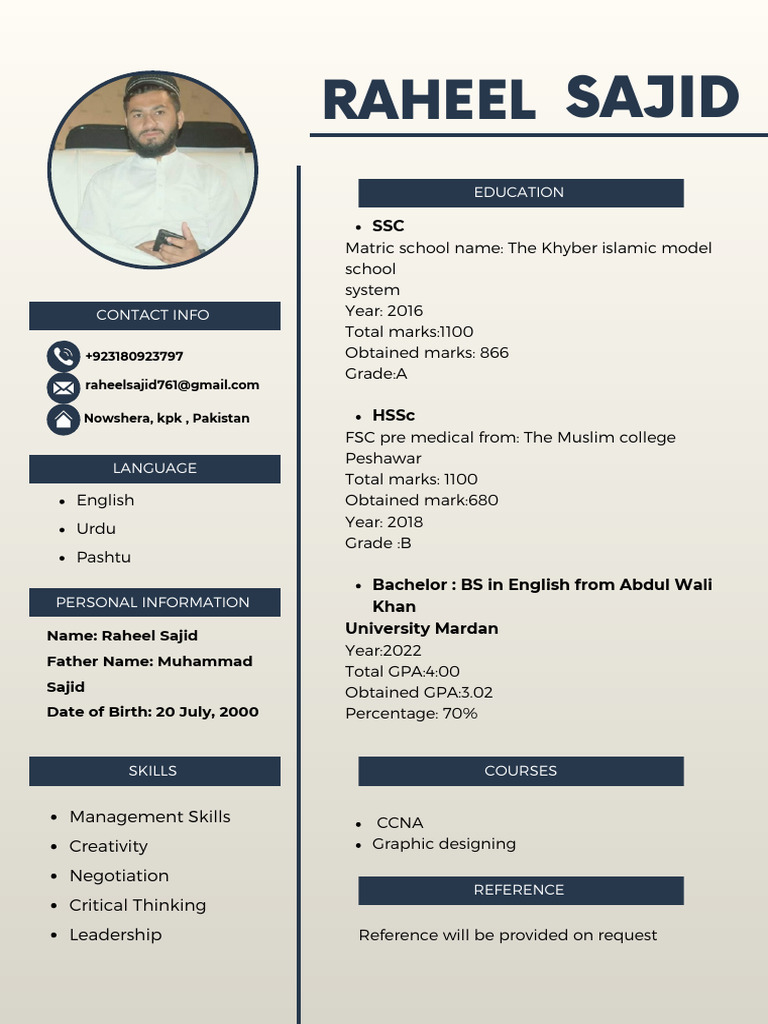 Blue Professional Modern CV Resume | PDF