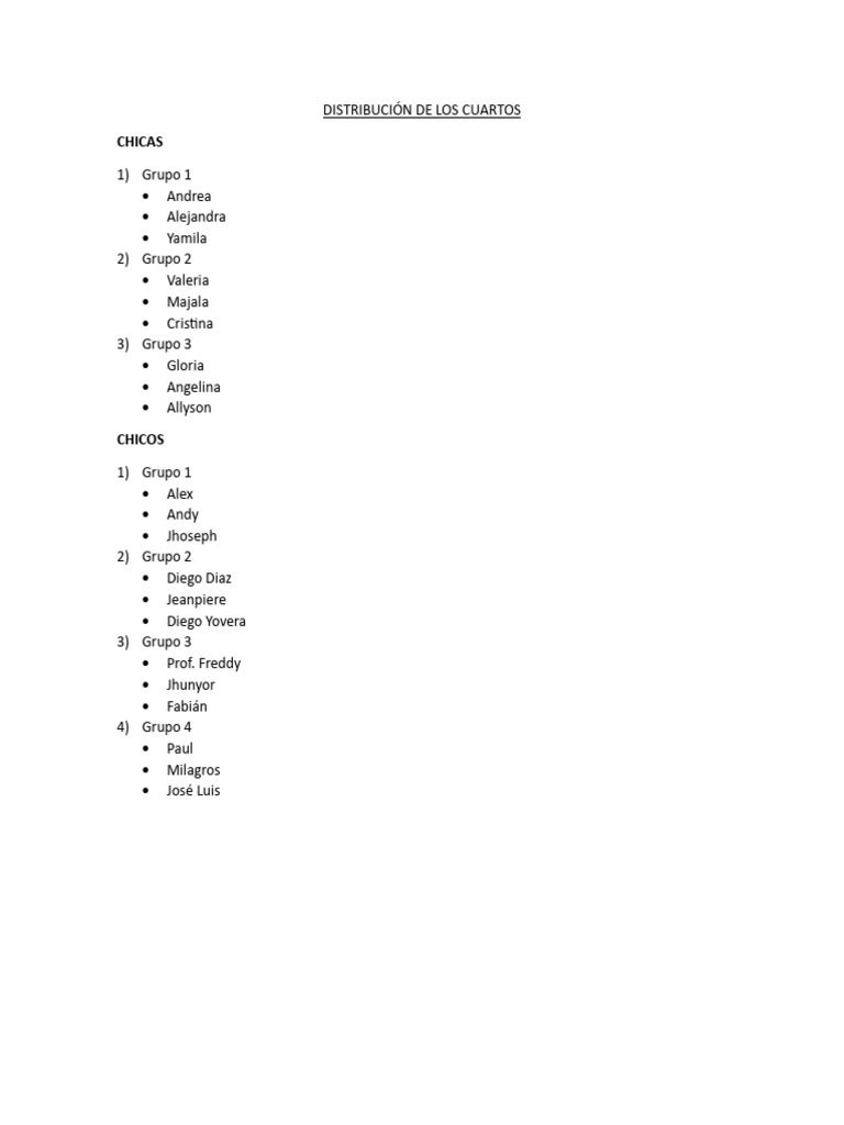 Distribución de Los Cuartos | PDF