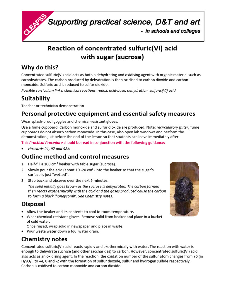 Concentrated Sulfuric Acid Risks | PDF | Redox | Sulfuric Acid