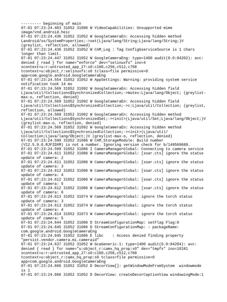 Google Camera Log Analysis for Xiaomi | PDF | System Software | Software Engineering