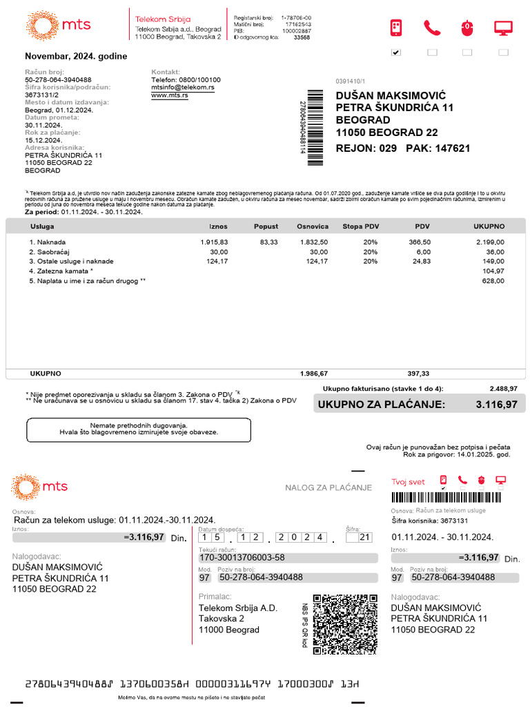 Dušan Maksimović Petra Škundrića 11 Beograd 11050 BEOGRAD 22 REJON: 029 PAK: 147621 | PDF