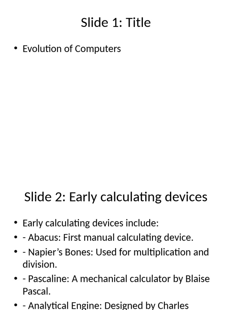 Evolution of Computers Presentation | PDF