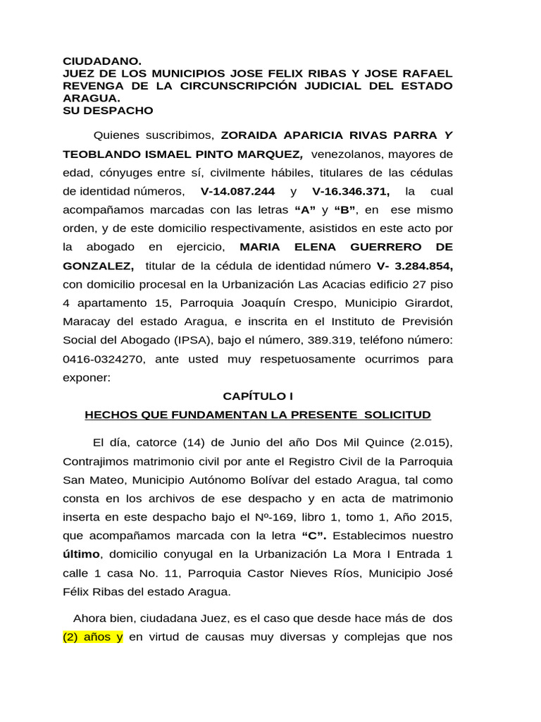 Divorcio Sin Hijos Ely | PDF | Matrimonio | Esposa