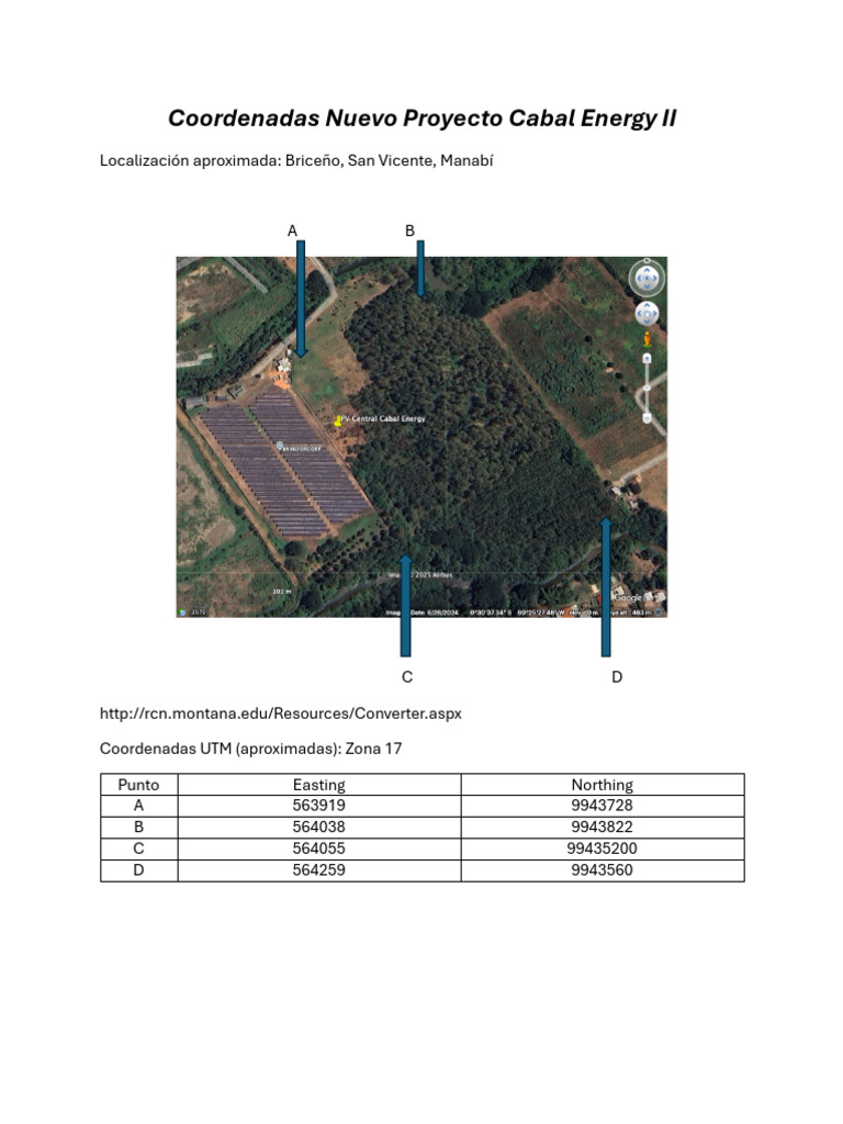 Coordenadas Nuevo Proyecto Cabal Energy II | PDF