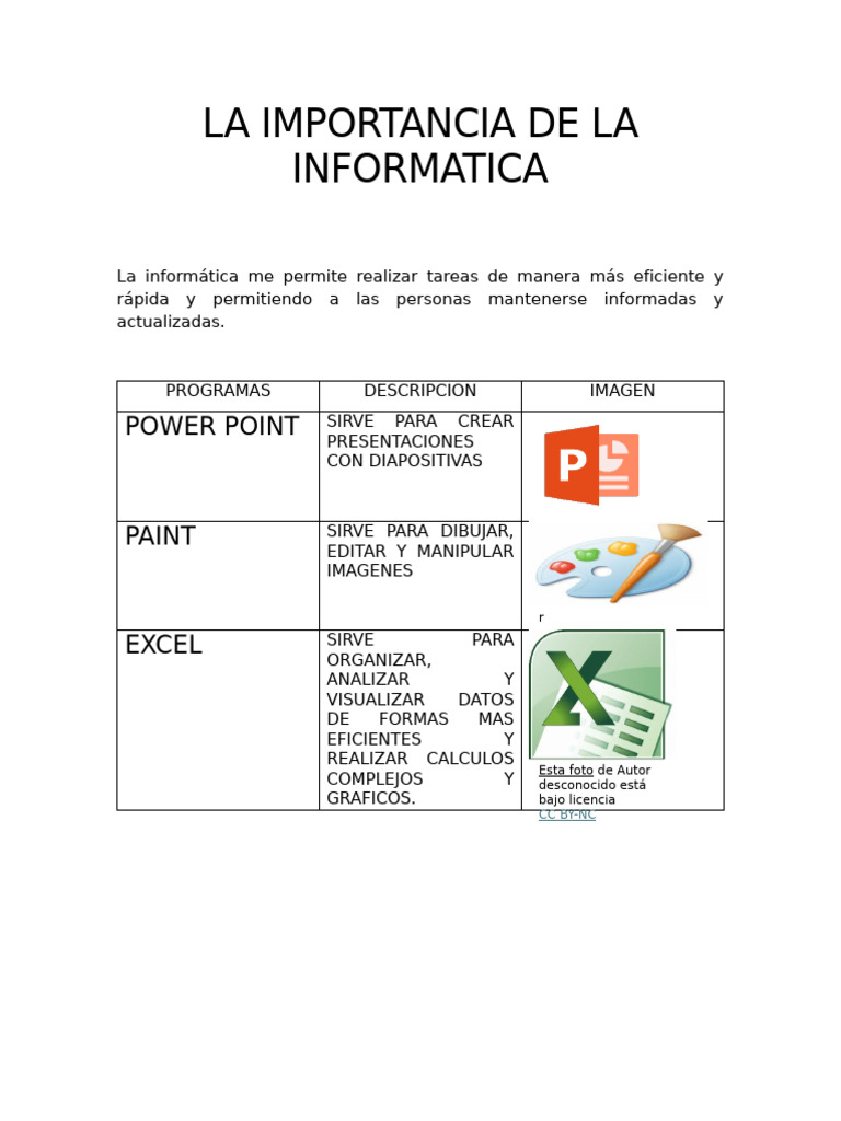 La Importancia de La Informatica | PDF