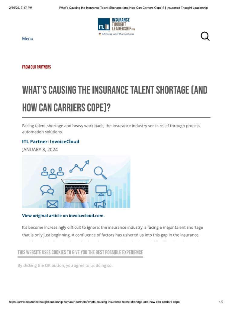 Whats Causing The Insurance Talent Shortage | PDF