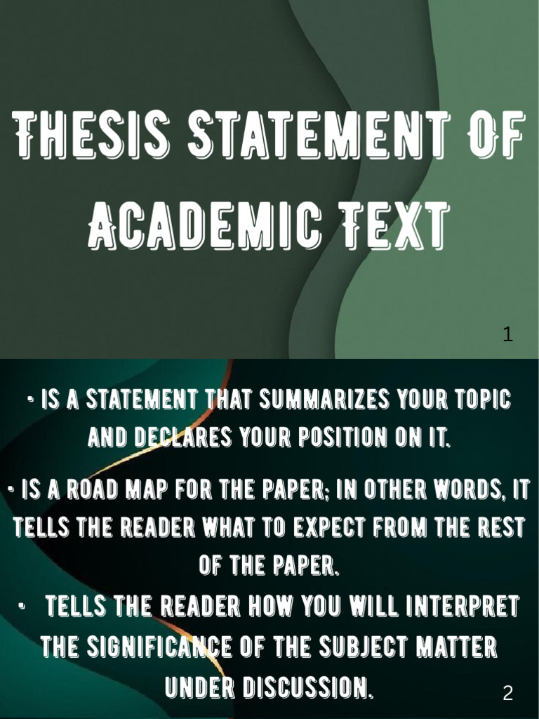 Thesis Statement of Academic Text - 20250707 - 040507 - 0000 | PDF | Thesis