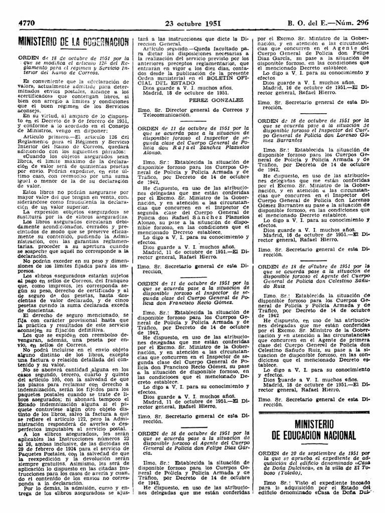 BOE-1951 Lorezno Gómez Barrantes | PDF