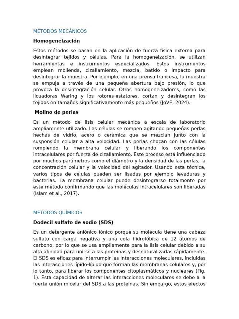 Métodos de Disgregación o Lisis Celular | PDF | Biología Celular) | Bacterias Gram-negativo